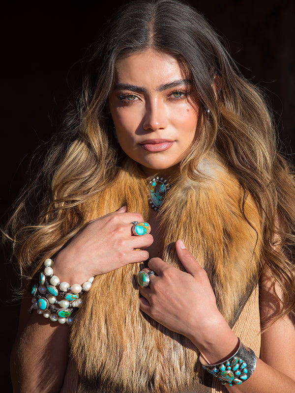 Brit West Crystal Fox fur vest