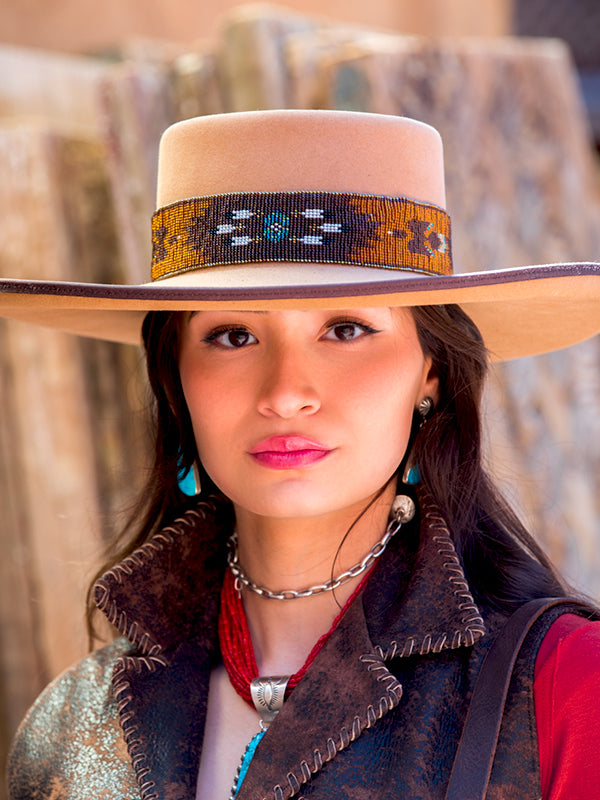 Wide Beaded Hatband – Brit West